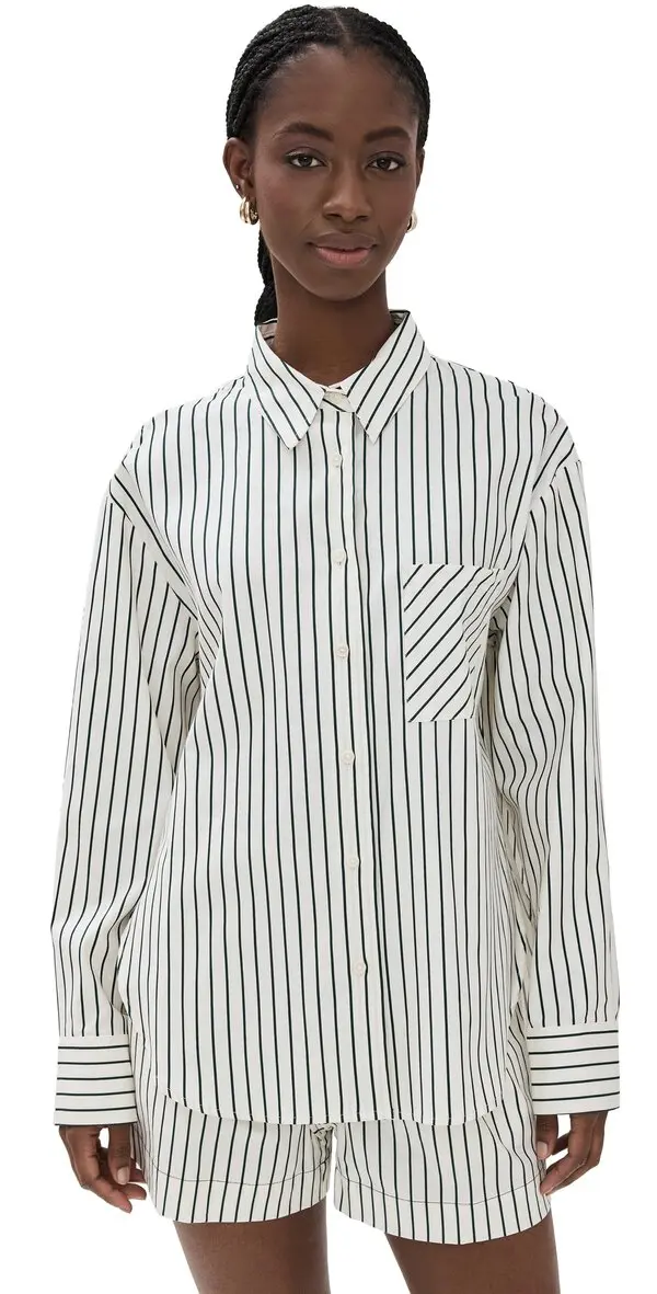 【RePlay】DOCKING OVERSIZE STRIPE SHIRT Oversized Stripe Shirt with Cascade Sleeves – 3.1 Phillip Lim